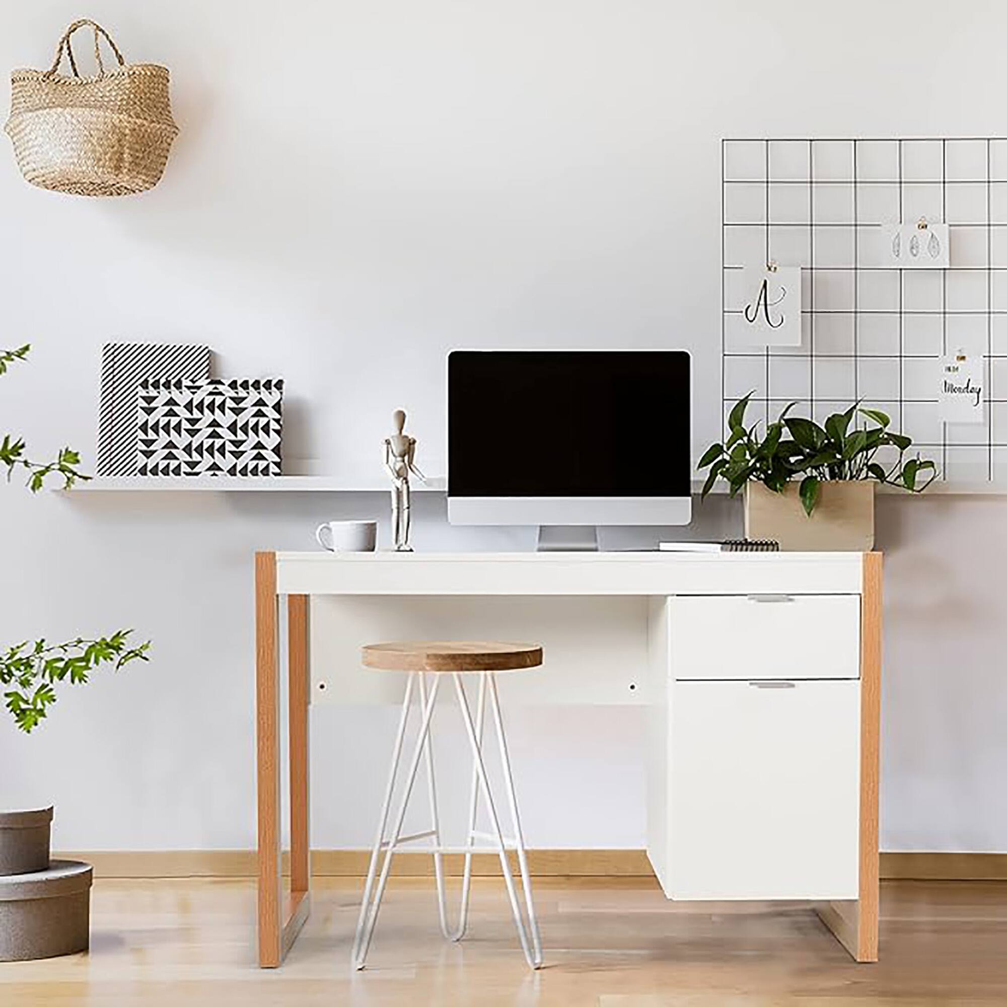 Gymax Modern Computer Desk Workstation Desk Home Office w/ Storage ...