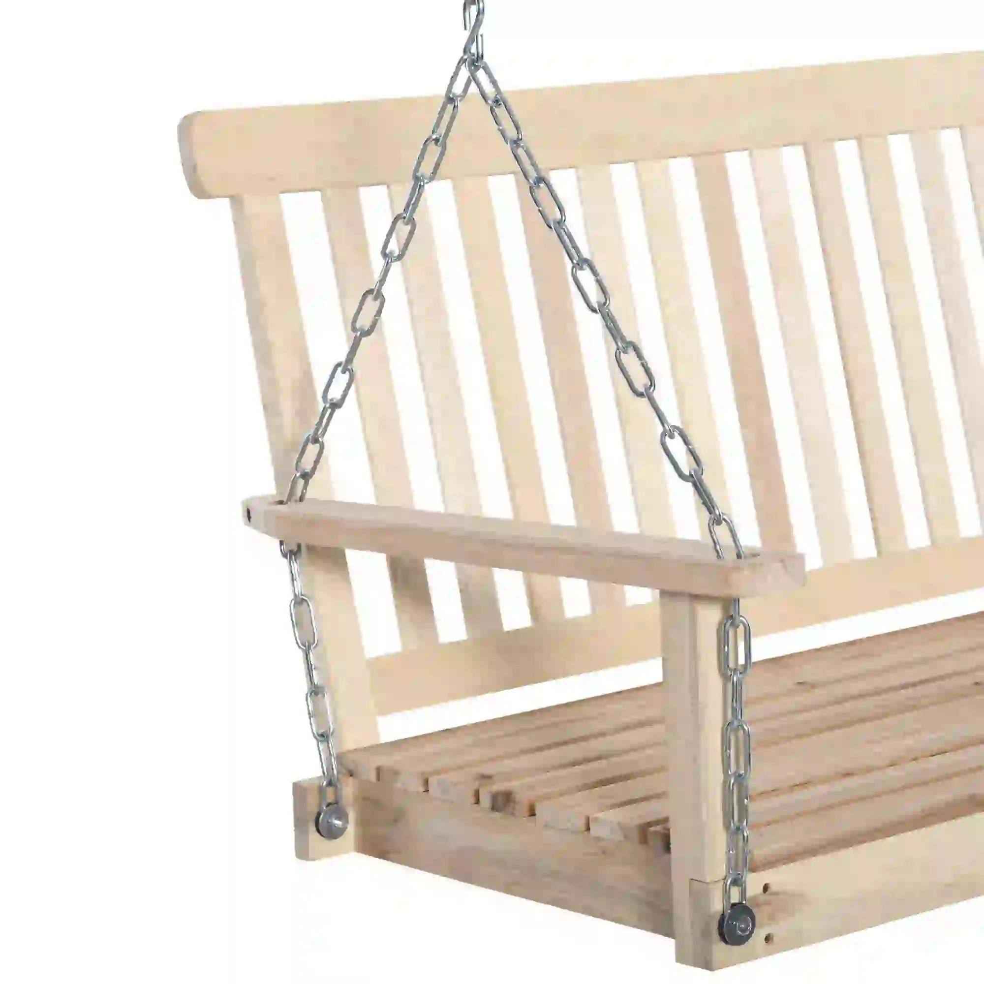 Spaco 2 Seat Hanging Porch Swing, Slatted Design, Chains, 440 lbs ...