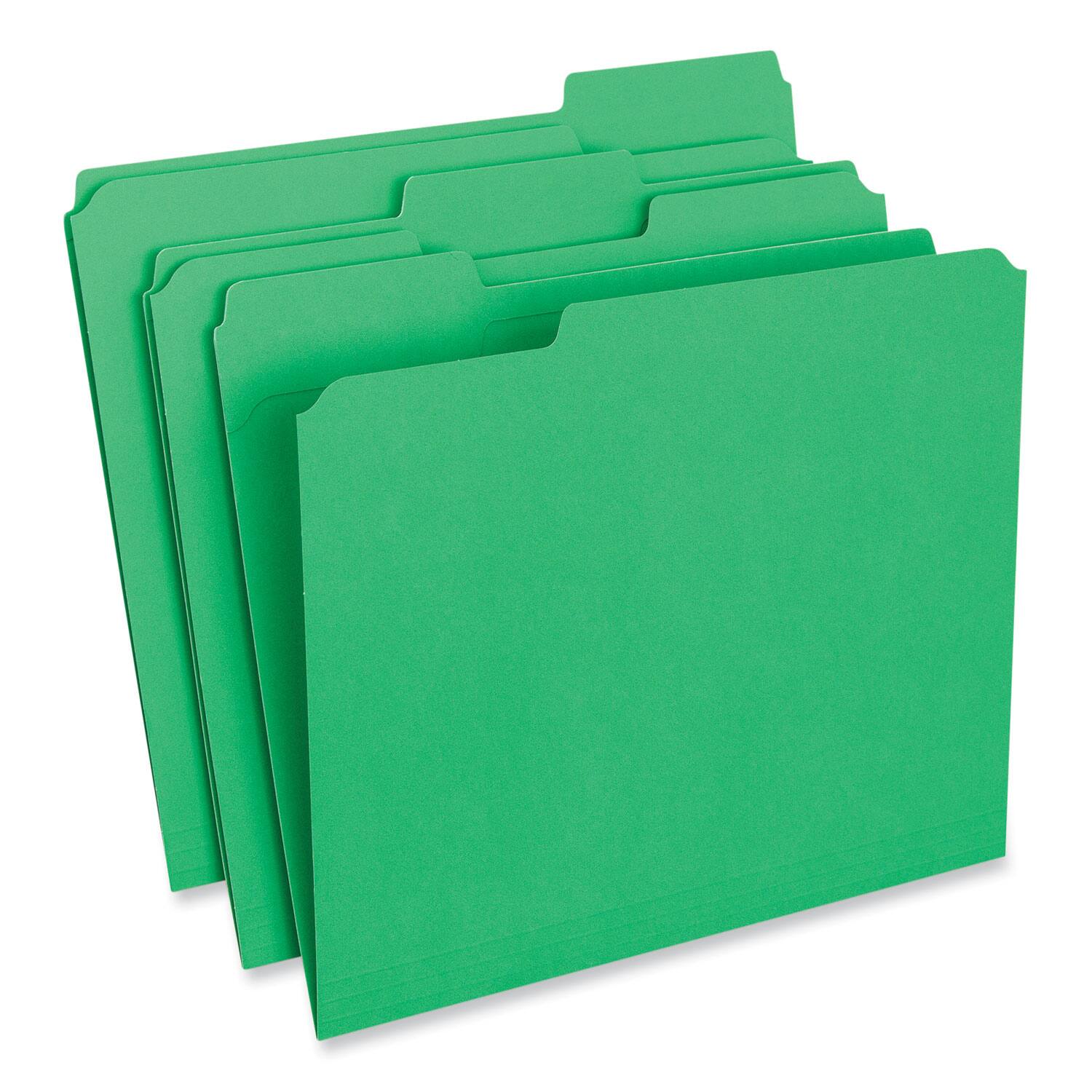 Universal Reinforced Top Tab File Folders, 1/3 Cut Tabs: Assorted ...