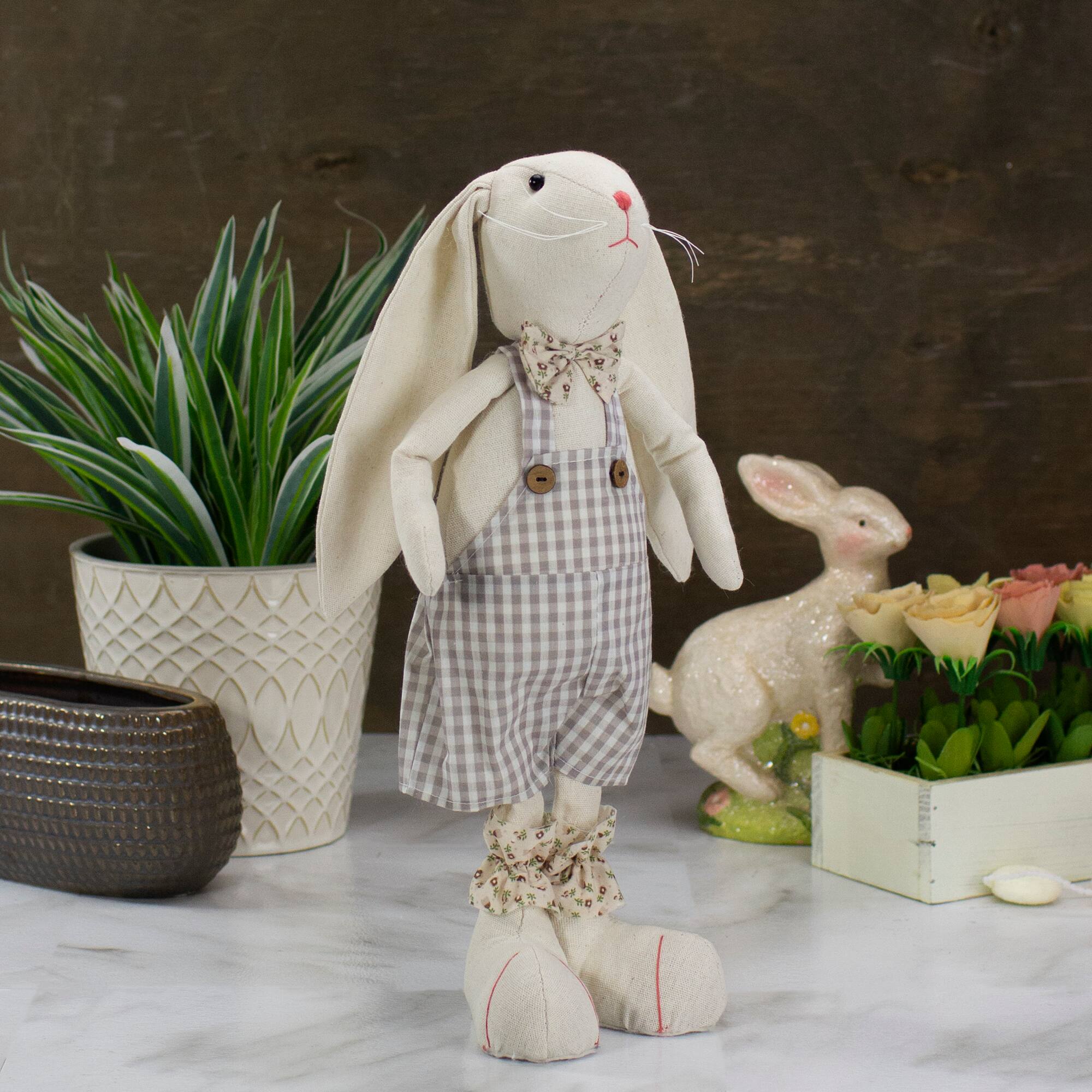 Northlight Boy Easter Bunny Rabbit in Overalls Spring Decoration 14.5 ...