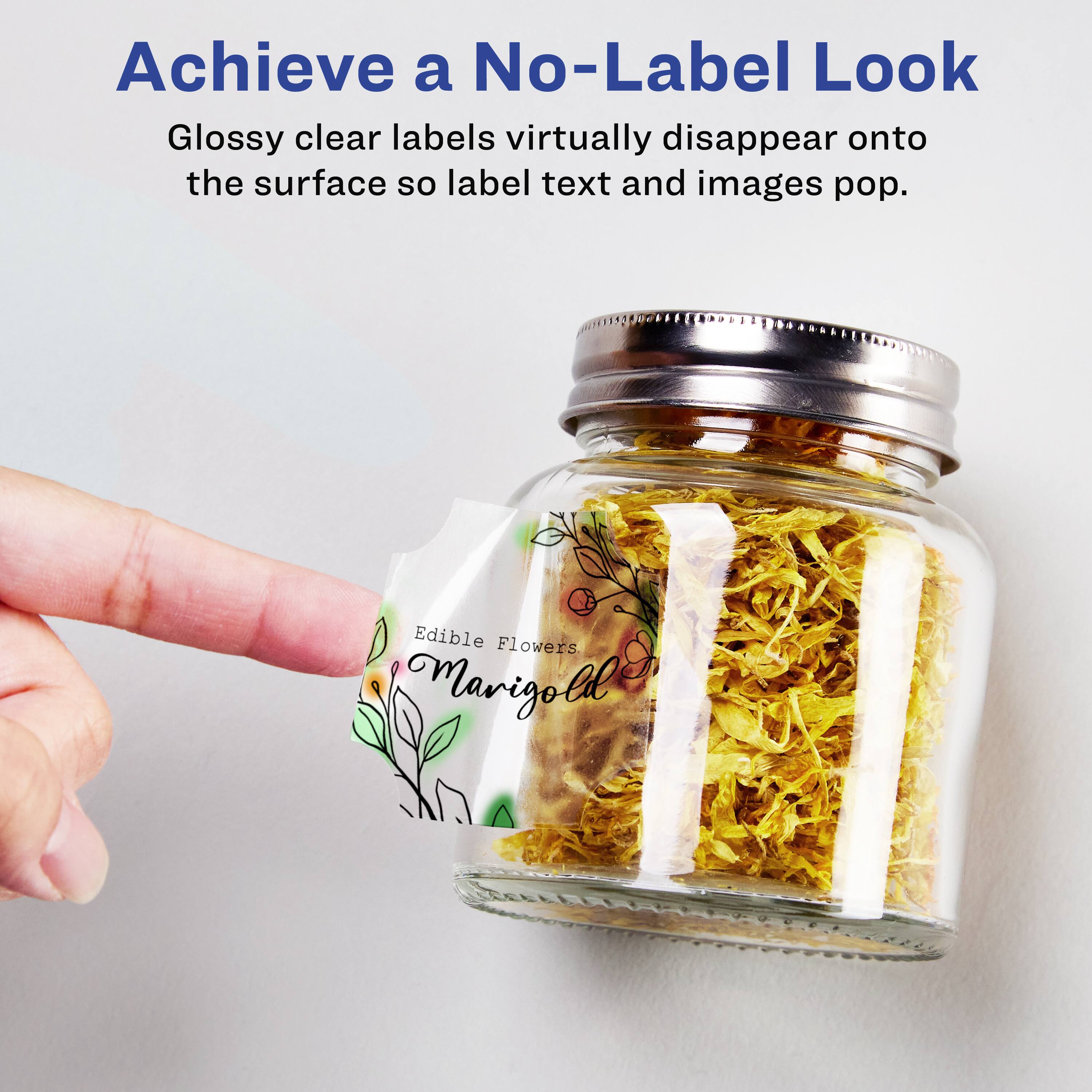 Avery Glossy Square Scalloped Labels, 1 5/8" x 1 5/8", 200ct Clear ...
