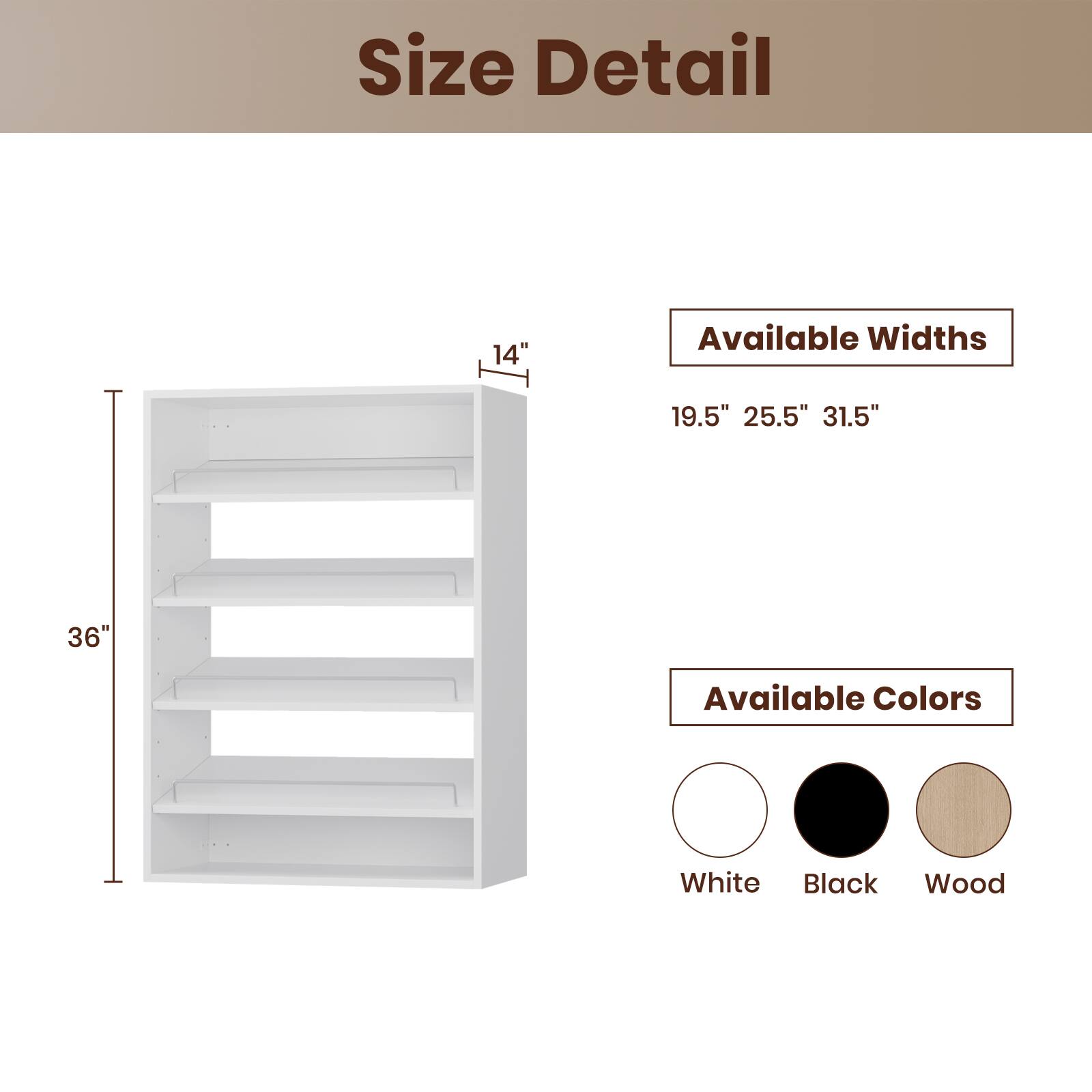 Roomtec 19.5 in White Shoe Shelf Short Tower Customizable Wall Mounted ...