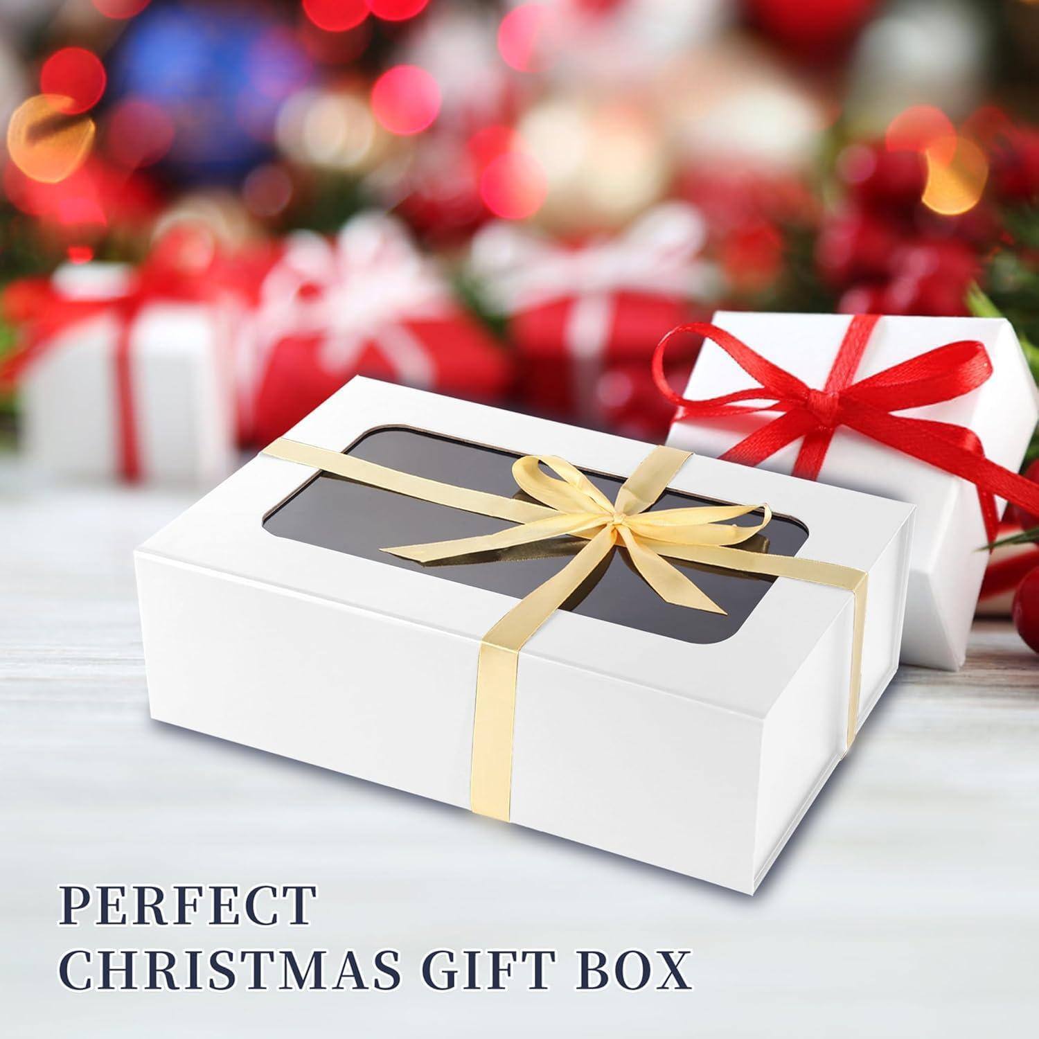 Paradigms Interiors White Large Gift Box With Window 13 x9"x4 3 ...