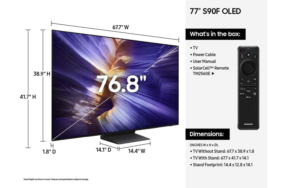 Customer Reviews: Samsung 77” Class S90F Series OLED 4K UHD ...