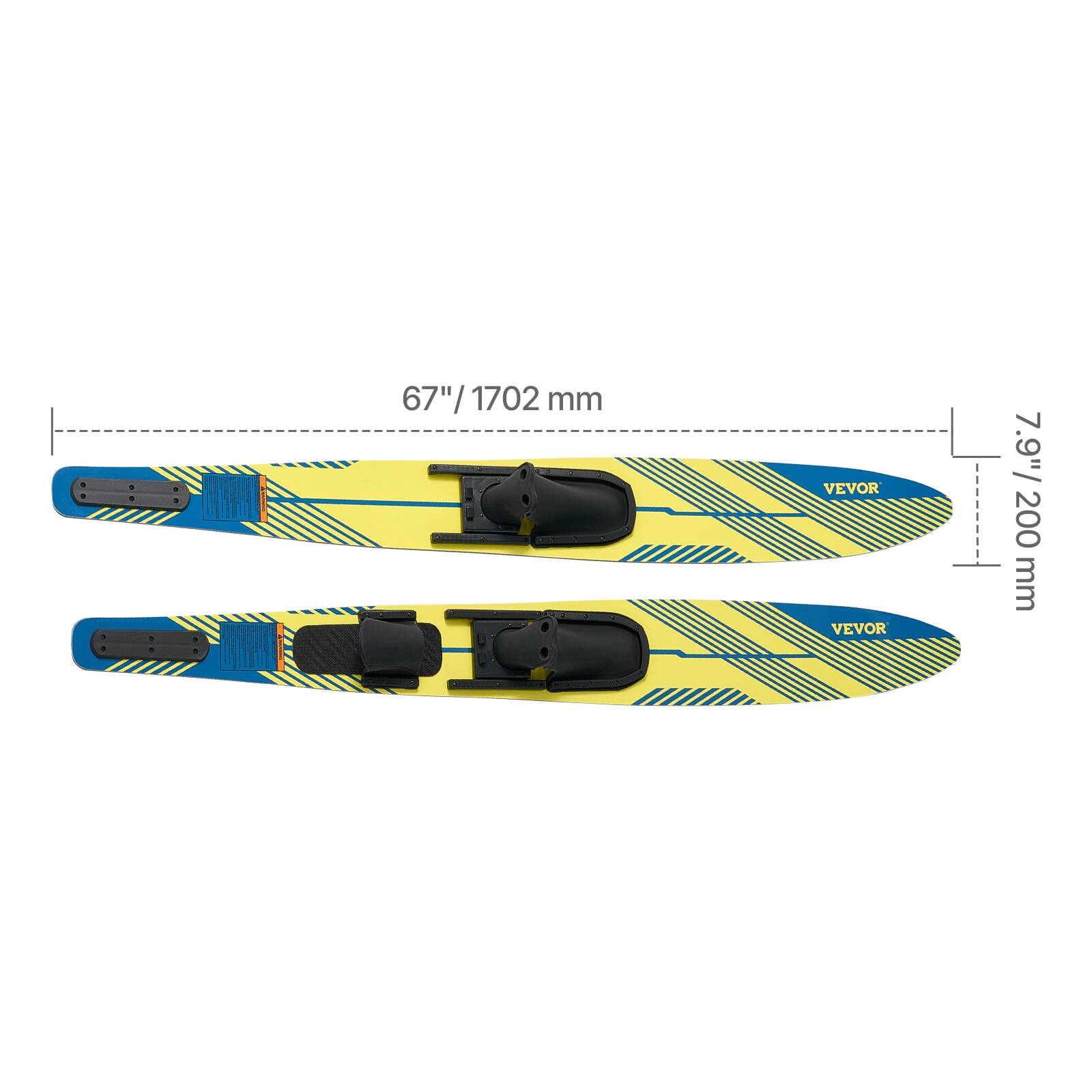 VEVOR 67" Water Skis, Adult Water Ski with X 9 Adjustable Horseshoe ...