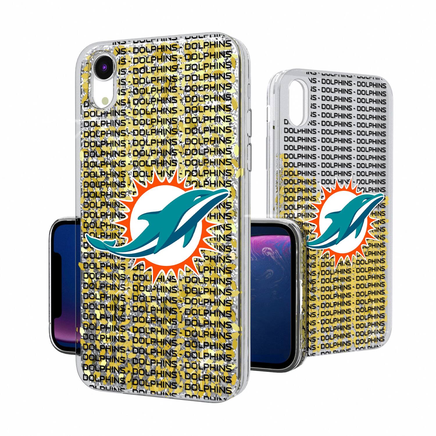 Keyscaper NFL Miami Dolphins iPhone Text Backdrop Design Glitter Case ...