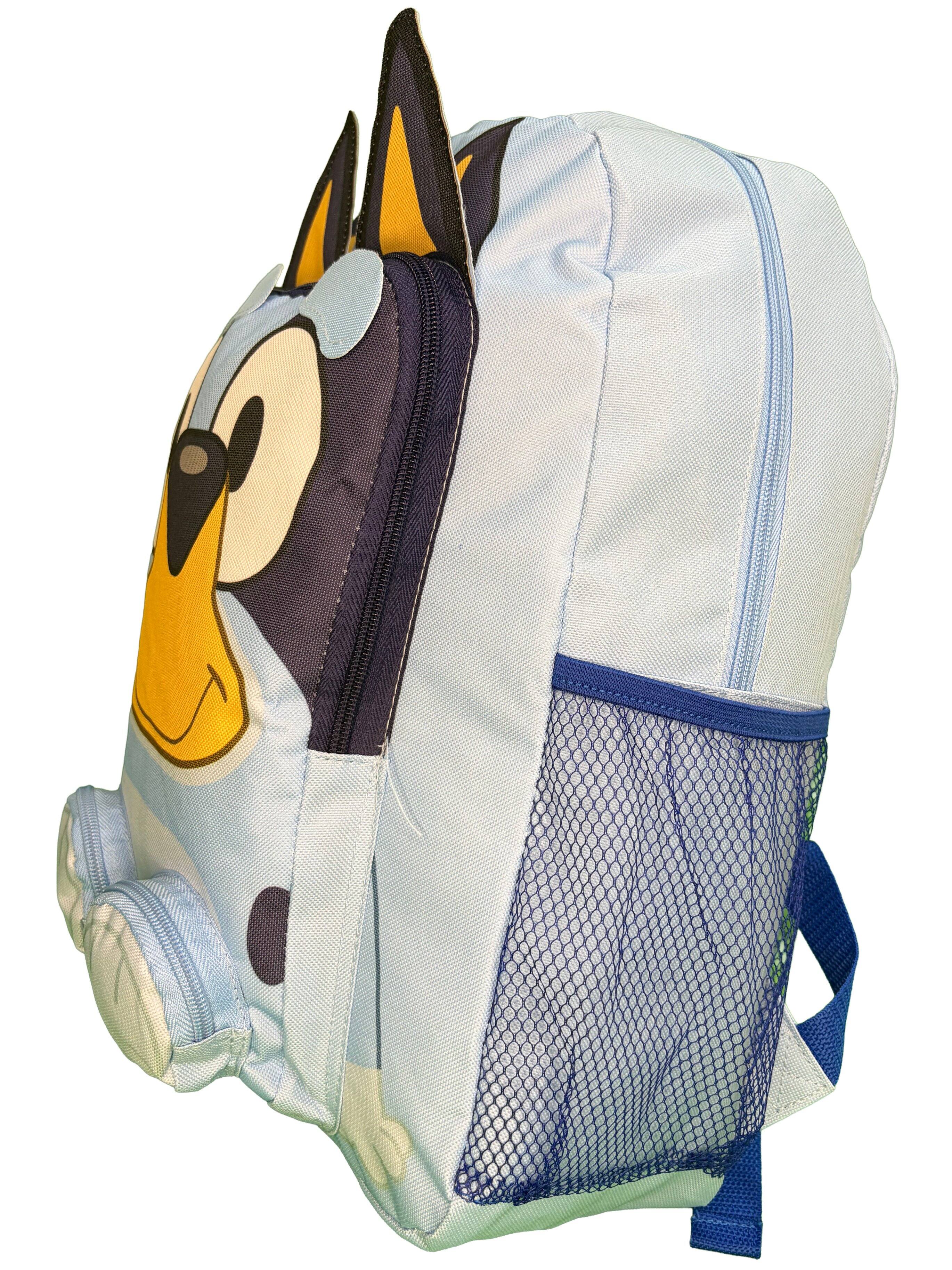 Disney 3D Bluey Nylon Blue Kids 16" School Backpack for Girls and Boys ...