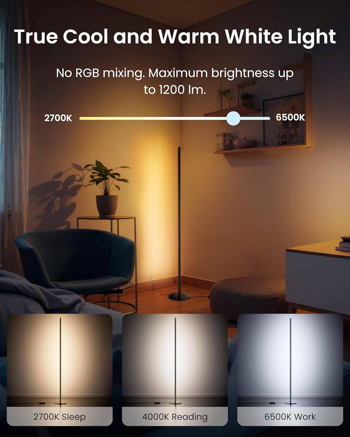 The Best Inks White Floor Lamp Lamp Smart modern touch Voice Controlled ...
