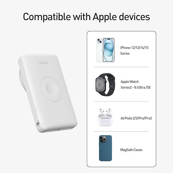 iWalk MAG X Magnetic Wireless 10000mAh Power Bank with iWatch Charger ...