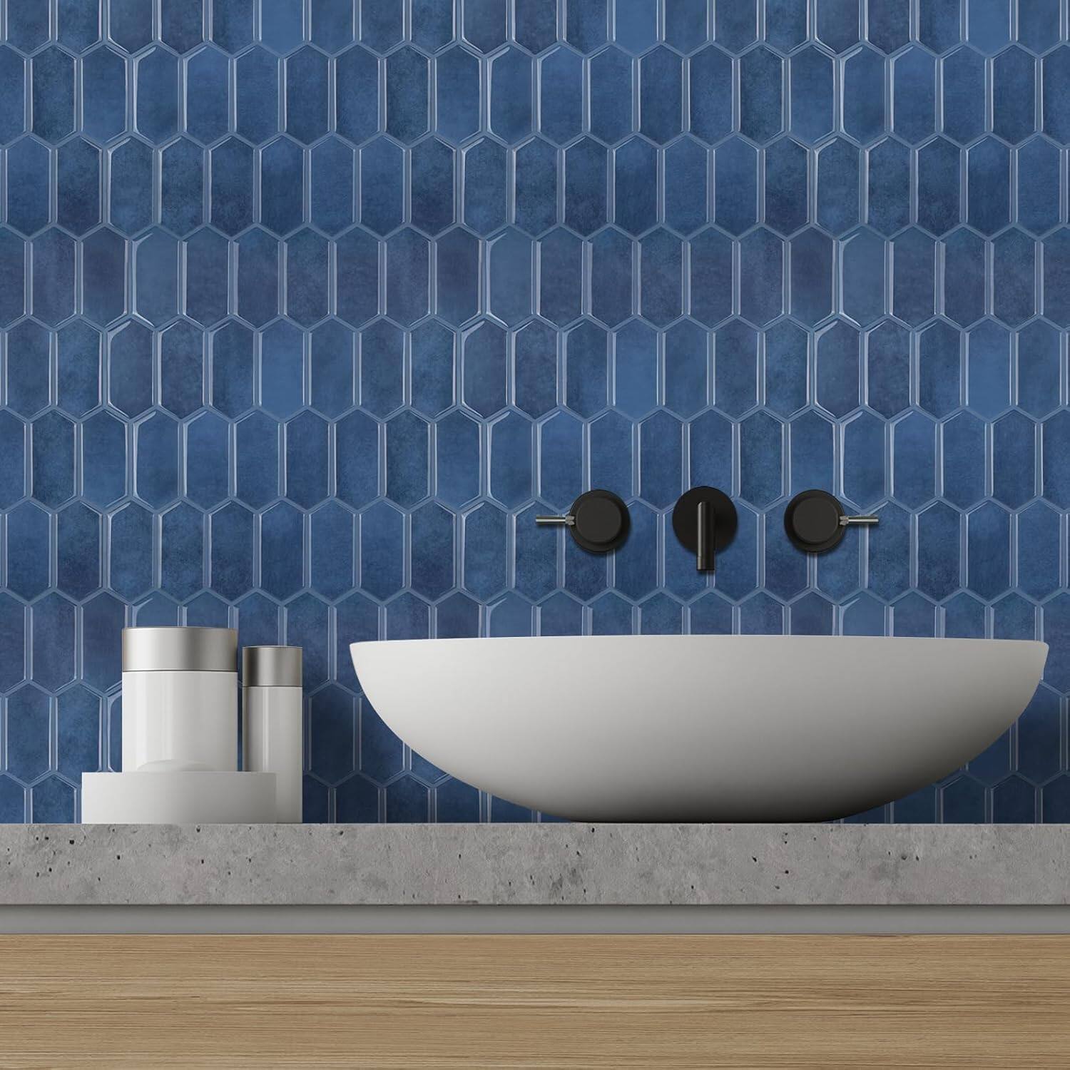 Auledio Peel and Stick Kitchen Backsplash Tiles Hexagonal Backsplash ...