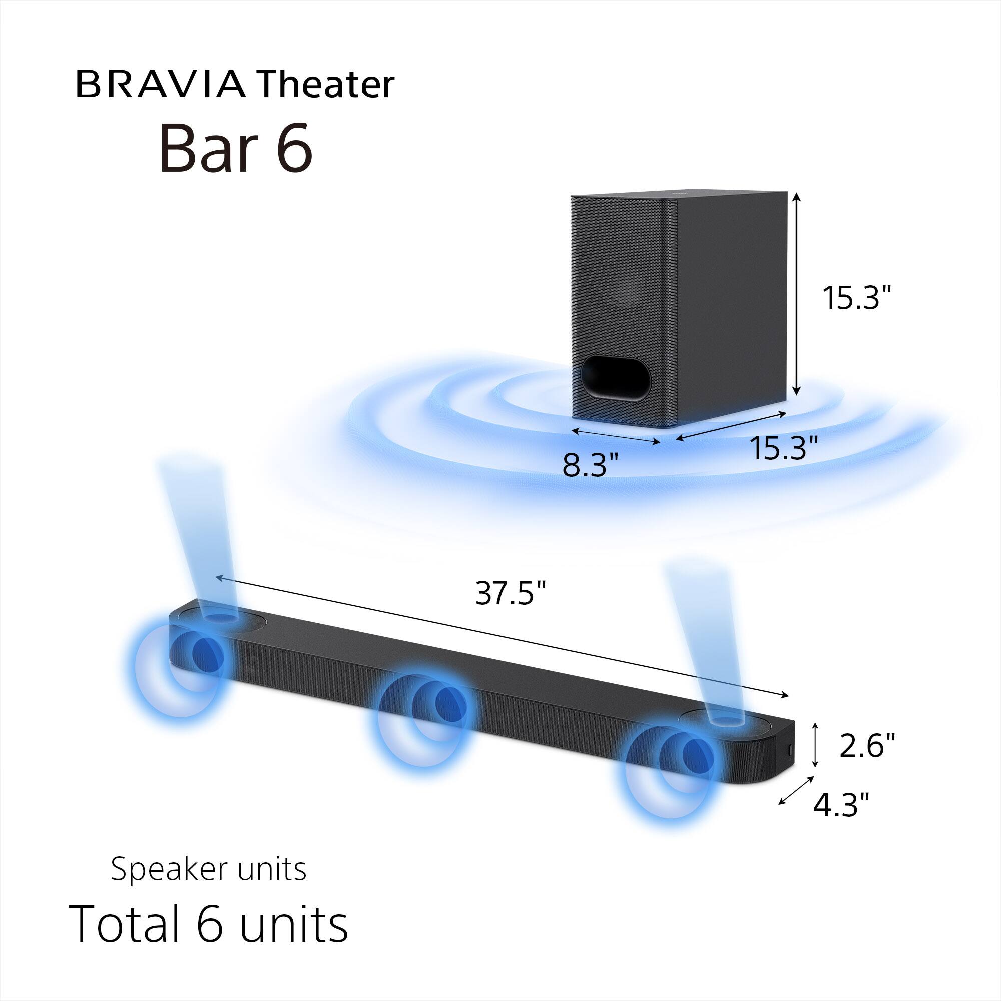 Sony BRAVIA Theater Bar 6, 3.1.2ch subwoofer, Dolby Atmos/DTS:X compatible Black HTB600 - Open ...