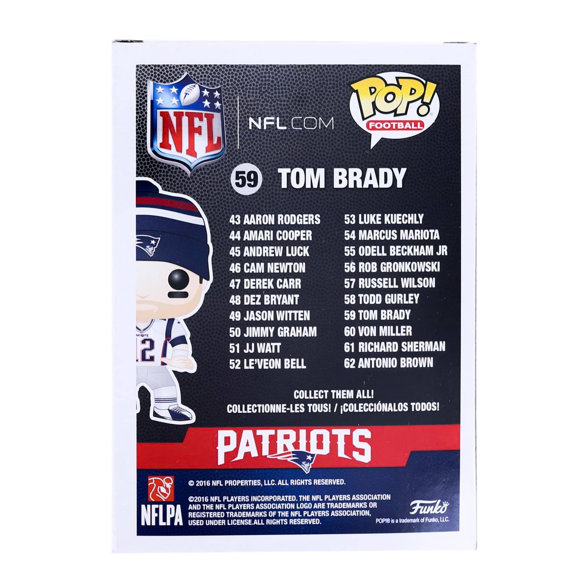 New England Patriots NFL 2016 Funko POP Vinyl Figure | Tom Brady Graded ...
