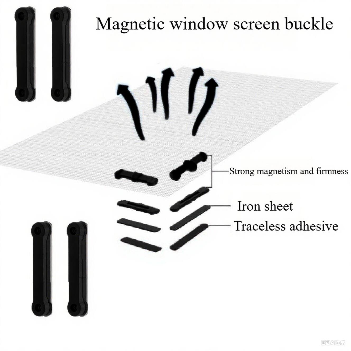 Auledio Magnetic screen window buckle, no punching and no trace snap ...