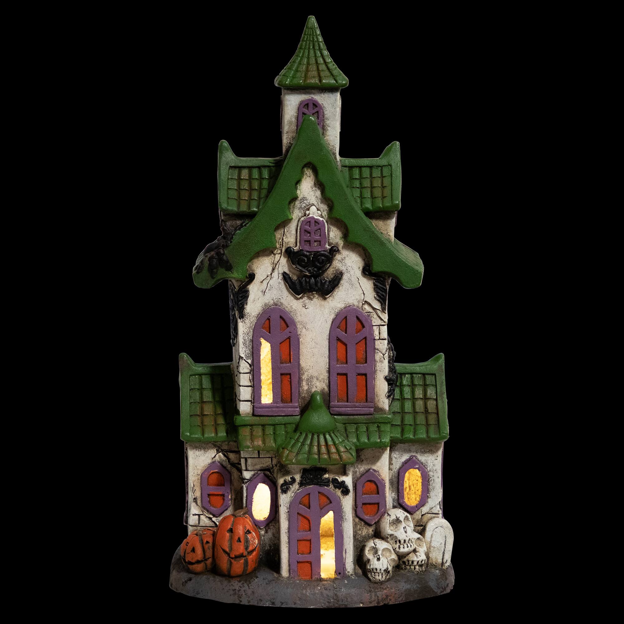 Northlight LED Lighted Haunted House with Skulls Halloween Decoration ...