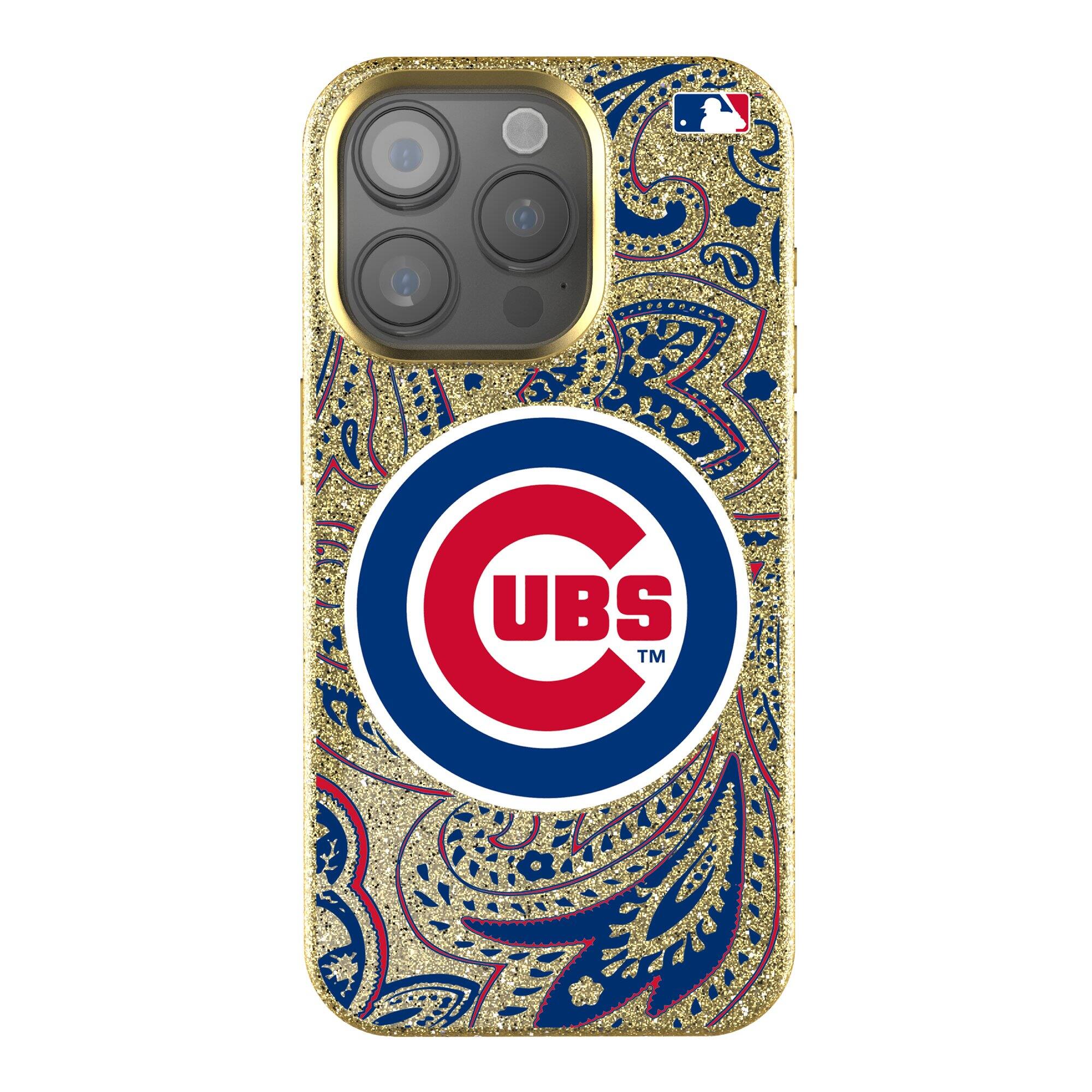 Keyscaper MLB Chicago Cubs Paisley Bling iPhone Case 15 Pro Max Gold ...