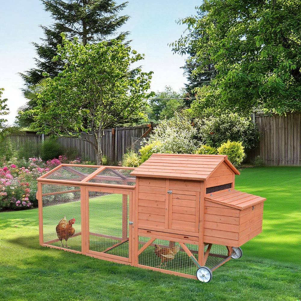 TinyHomie Wooden Chicken Coop Hen House Portable Wheels Nesting Box ...