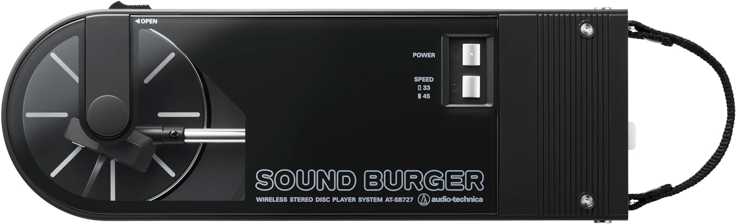 Audio Technica AT SB727 BK Sound Burger Portable Turntable Black AUD ATSB727BK - Best Buy