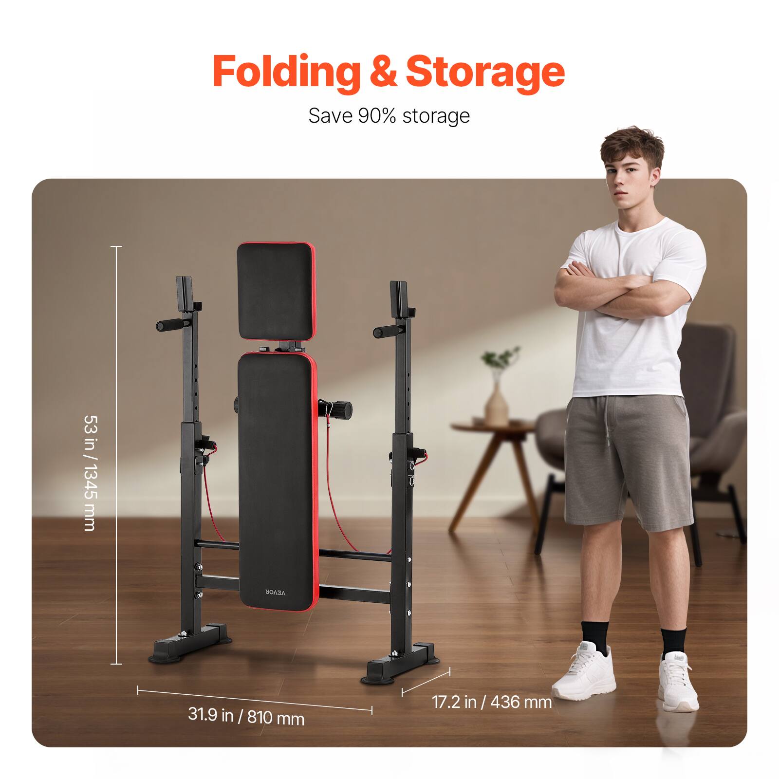 VEVOR 6 in 1 Weight Bench Set, 600lbs Adjustable Workout Bench Press ...