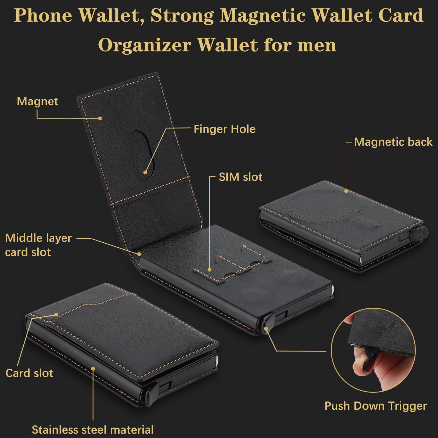 Dteck Magnetic Wallet Case for Apple iPhone 17 Pro Max,Mag Safe ...