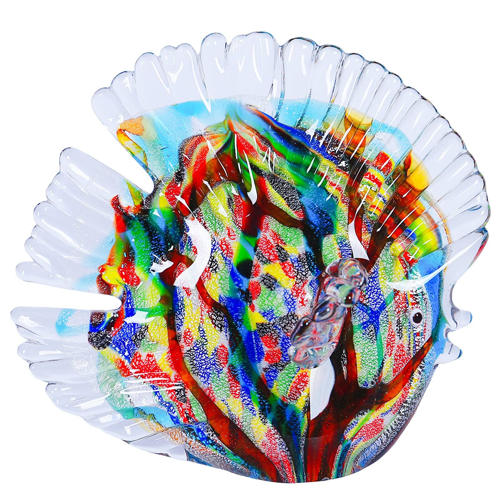 Refined Abode Design Hand Blown Glass Cat Figurine Ornament Animal For ...