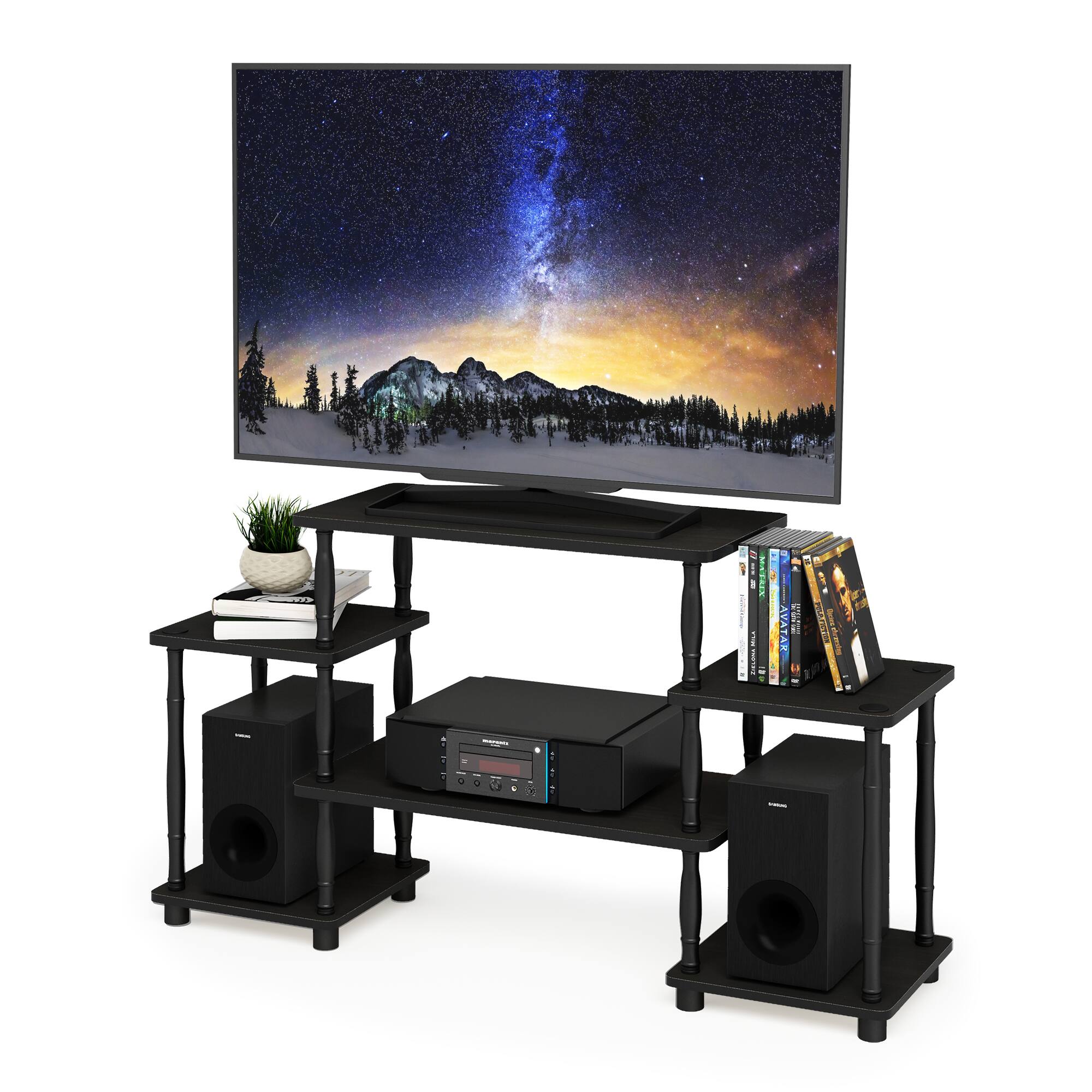 Furinno Turn N Tube No Tools Entertainment Center with Bamboo Tubes ...