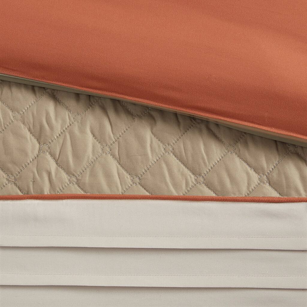 Gracie Mills 7 Piece Transitional Color Block Comforter Set Spice 6238 ...