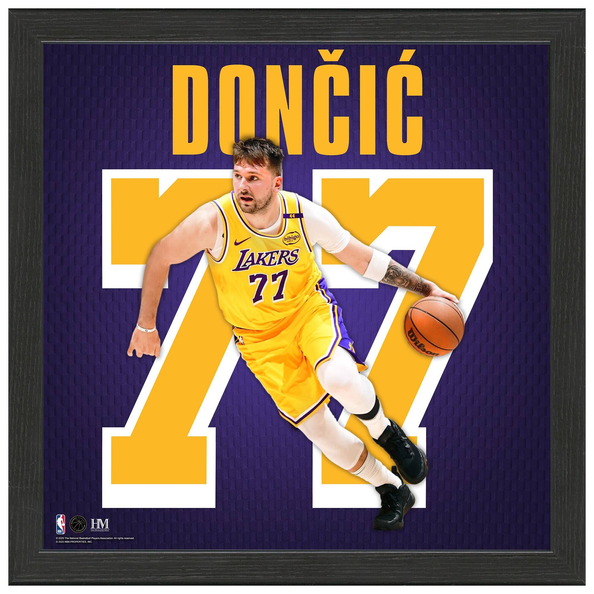 Highland Mint Luka Doncic Los Angeles Lakers 13" x 13" Impact Jersey ...