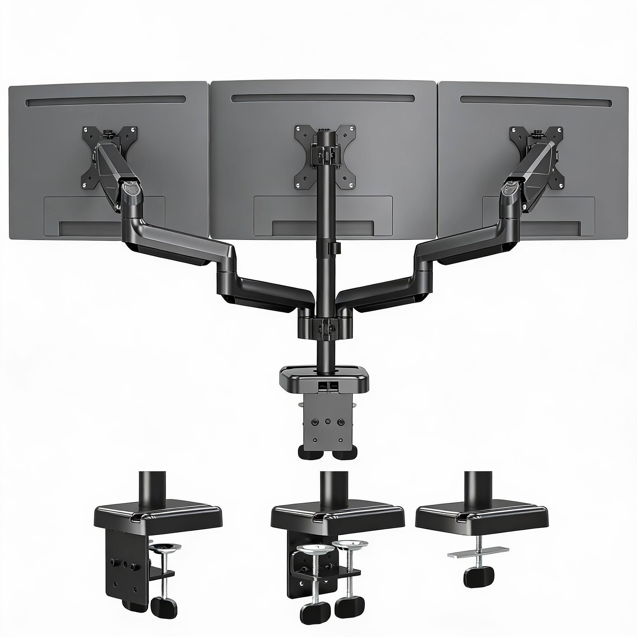 Frangdom Triple 27" Monitor Mount Desk Stand Arm Swivel Tilt 4.4 19 ...