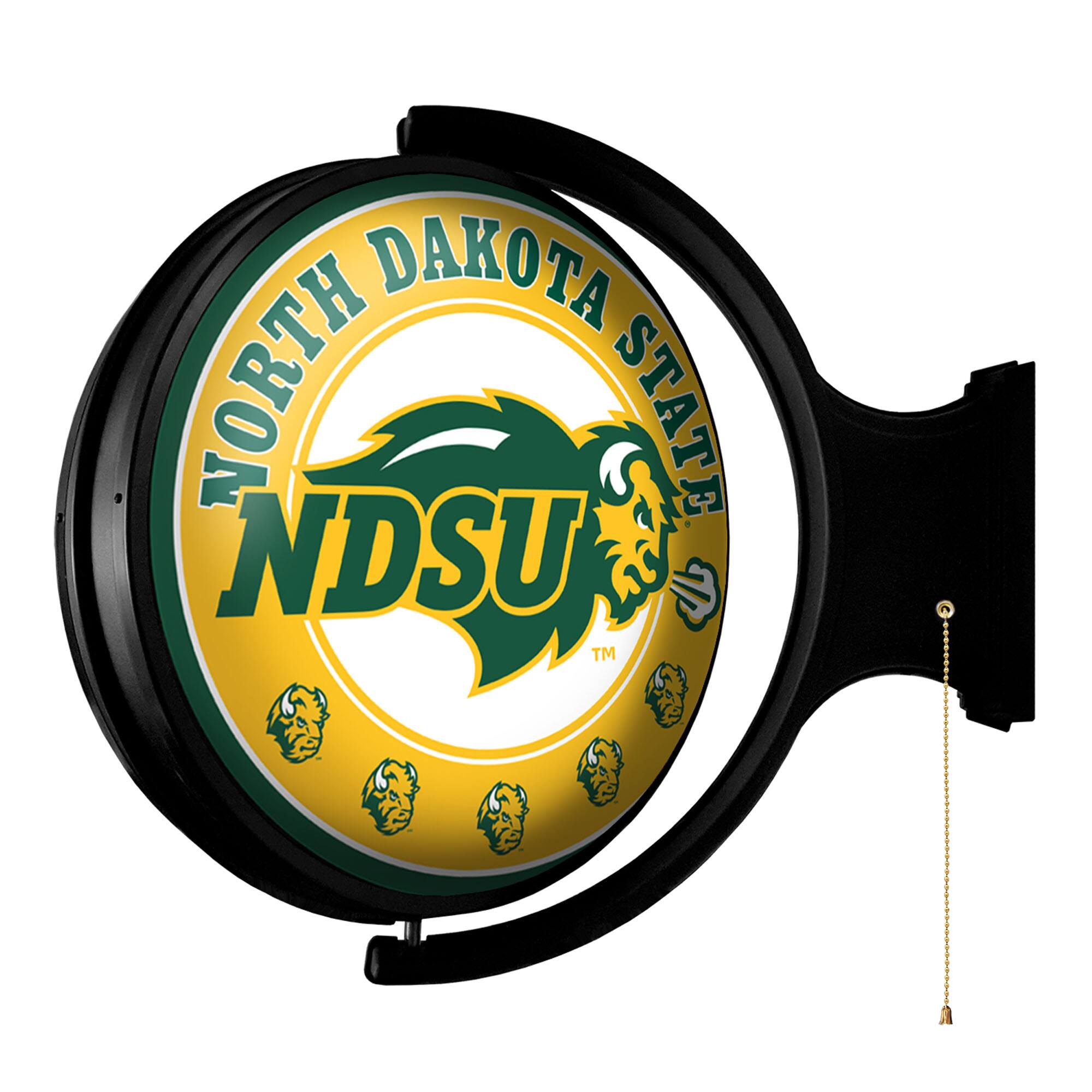 The Fan Brand NDSU Bison Logo 21'' x 23'' Rotating Lighted Wall Sign ...
