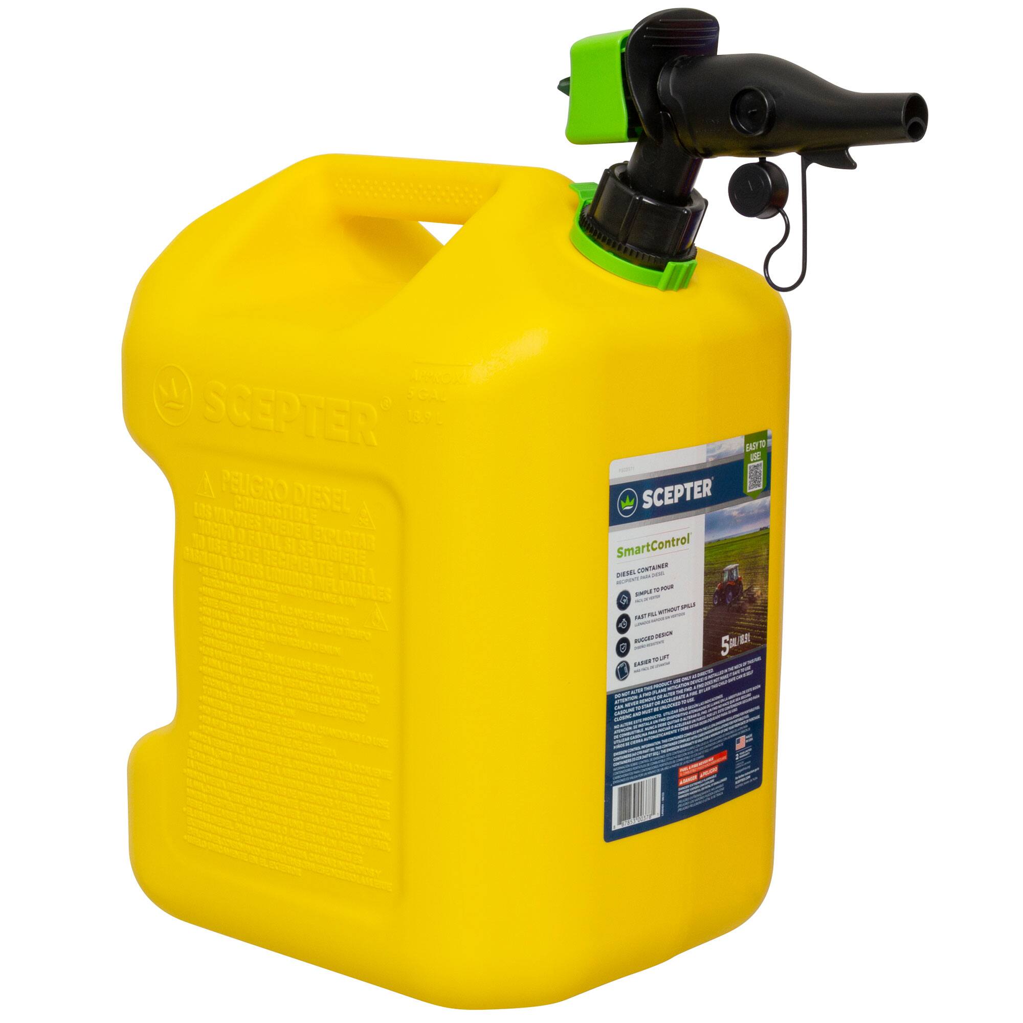 Scepter SmartControl Rear Handle Diesel Gas Jug, 5 Gal/18.9L, 2 Pack ...