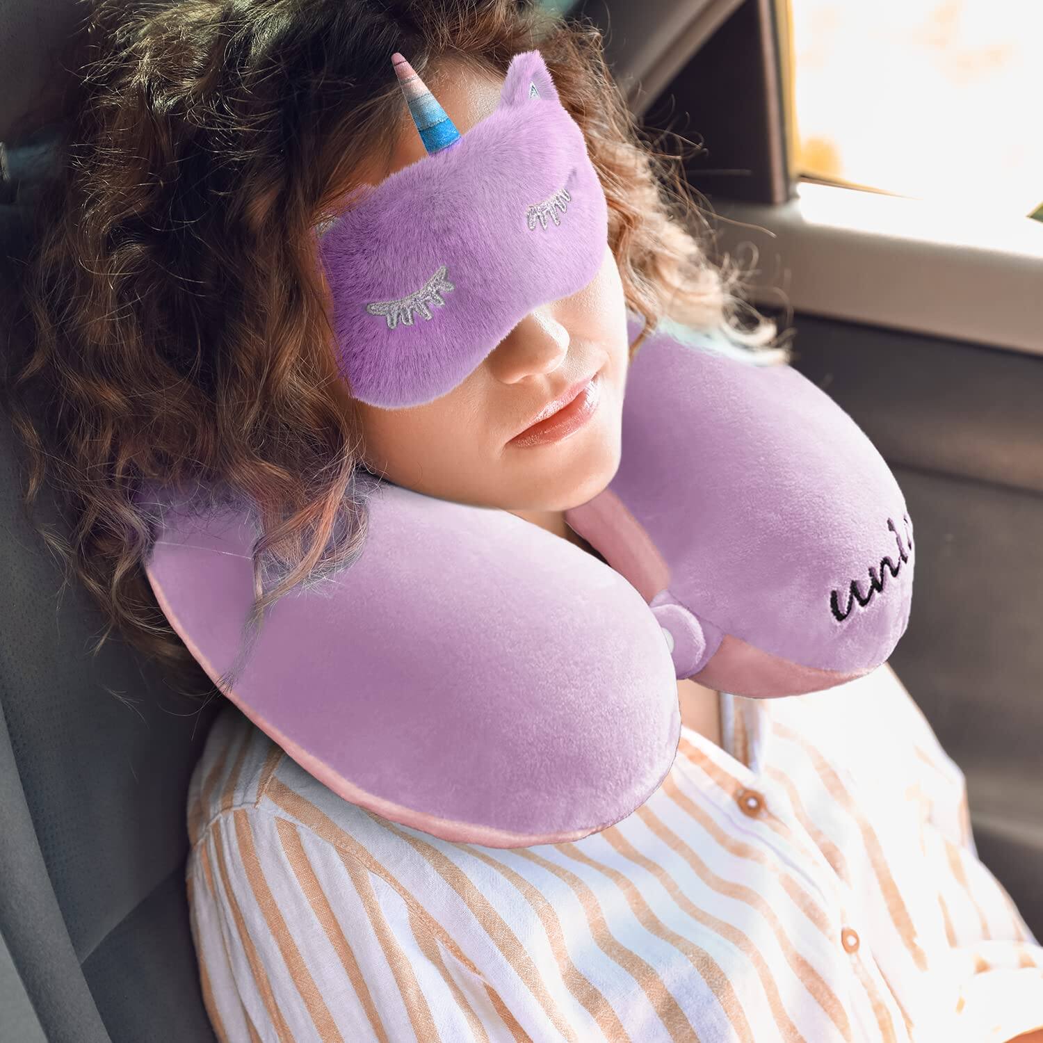 Pacoar Cade Neck Travel Pillow For Unicorn Airplane Memory Foam With ...