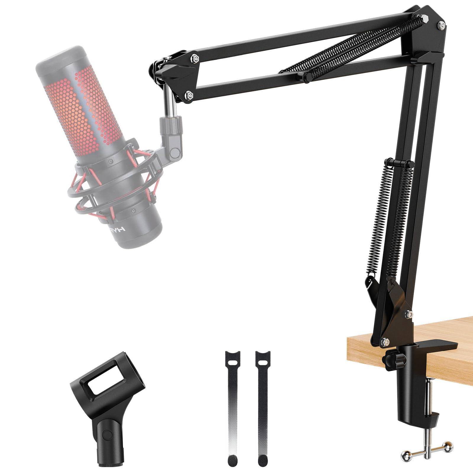 Dazzling Pops Boom Arm Microphone Stand Adjustable Metal Suspension Mic ...