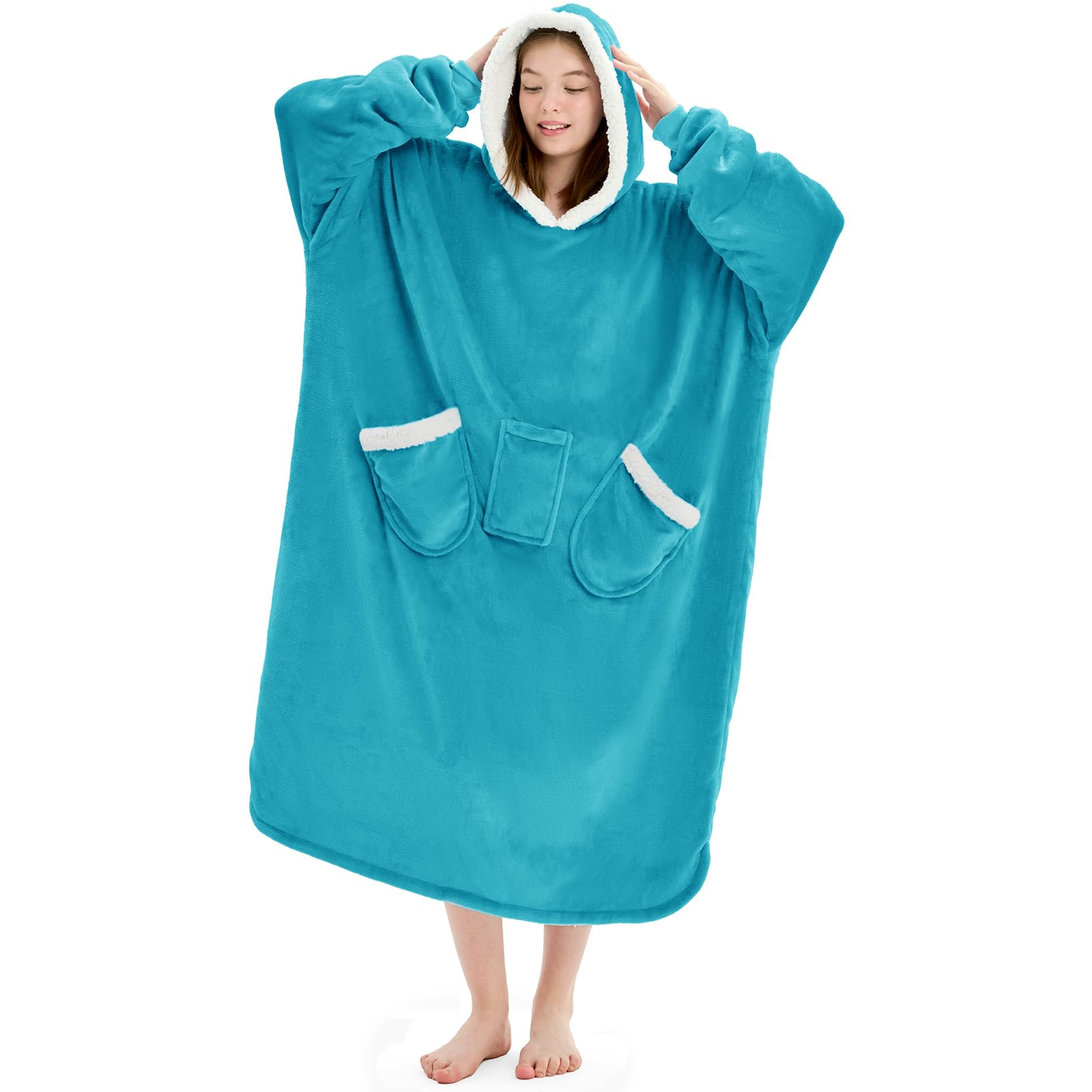 NICHOLAS KLEIN Oversized Wearable Blanket Hoodie For Adults: Sherpa ...