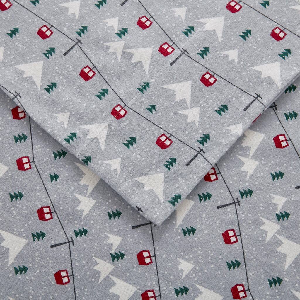 Gracie Mills Kayce Flannel Sheet Set Grey Ski Jump 8004-02RW - Best Buy