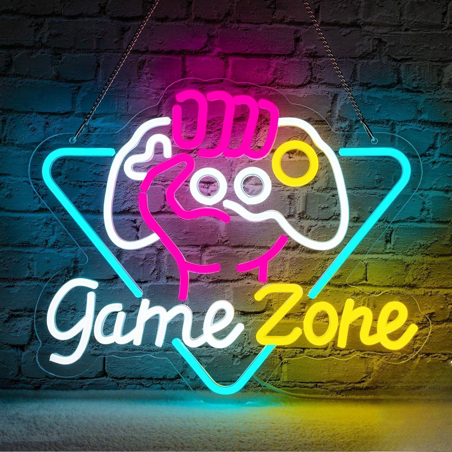 Auledio Game Zone Neon Sign Dimmable Gamer Neon Signs Gaming Led Signs ...