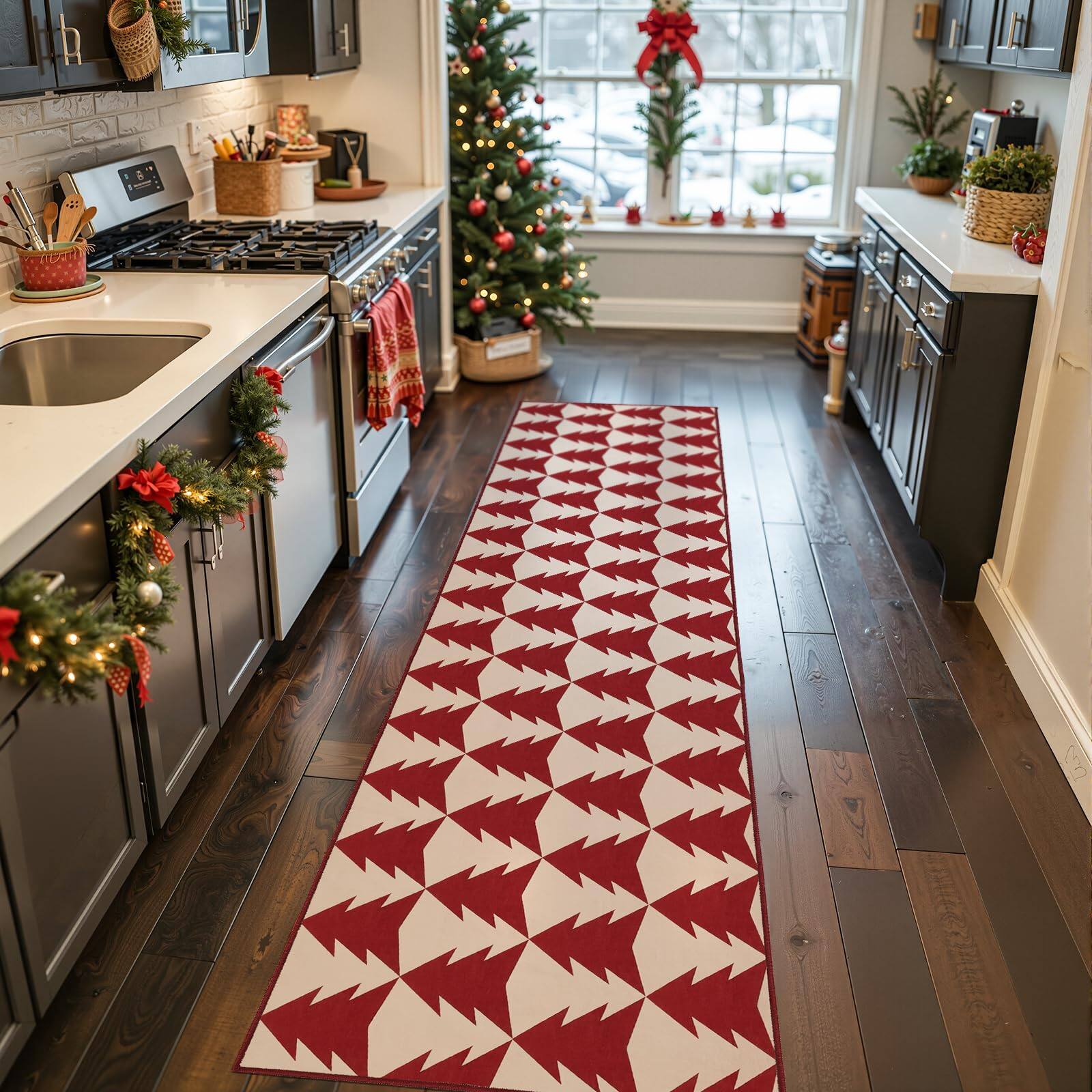 Paradigms Interiors Christmas Runner Rug For Kitchen Holiday Hallway ...