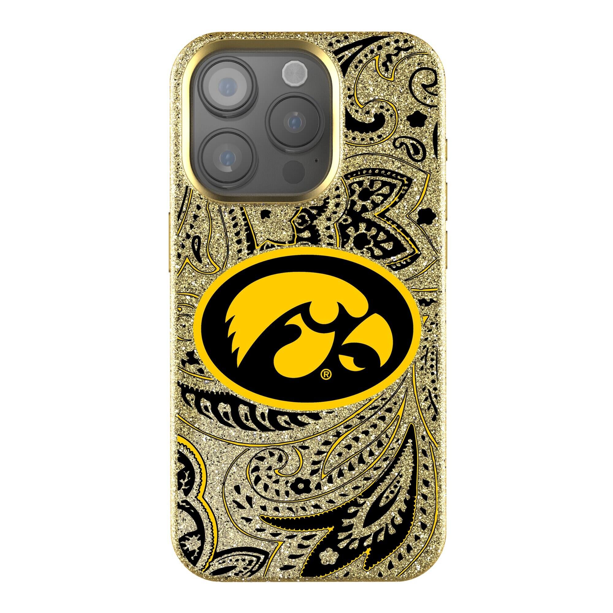 Keyscaper NCAA Iowa Hawkeyes Paisley Bling iPhone Case 16 Pro Gold ...