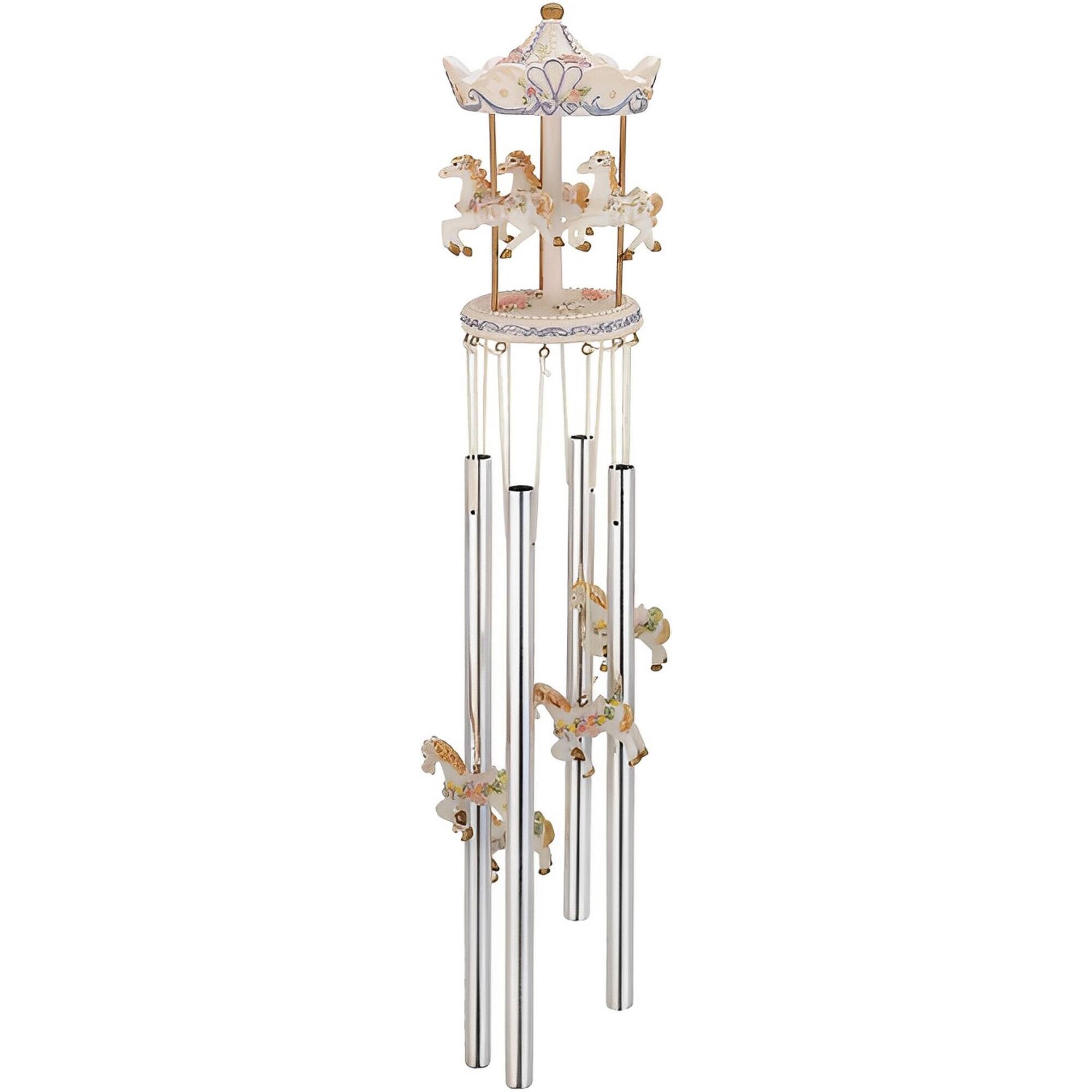 FC Design 23" Long Round Top Carousel Wind Chime Outdoor Patio or ...