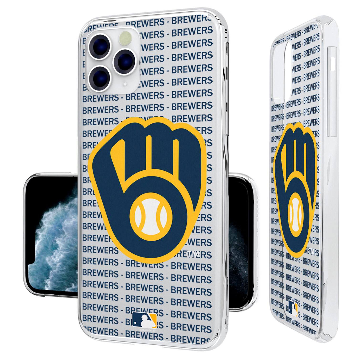Keyscaper MLB Milwaukee Brewers Text Backdrop Clear iPhone Case 14 Pro ...