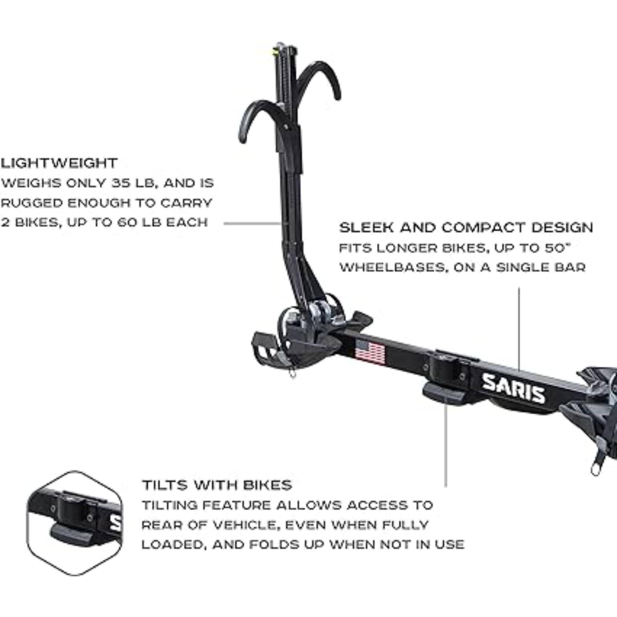 Saris Superclamp EX 4 Bike Hitch Rack, Hitch Bike Rack Transport System with 2" Hitch ...