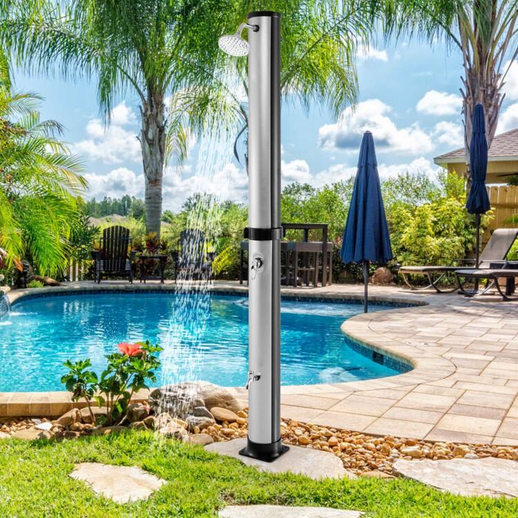 Mondawe 7.2 FT Solar Heated Outdoor Shower with Rotating Head, 10 ...