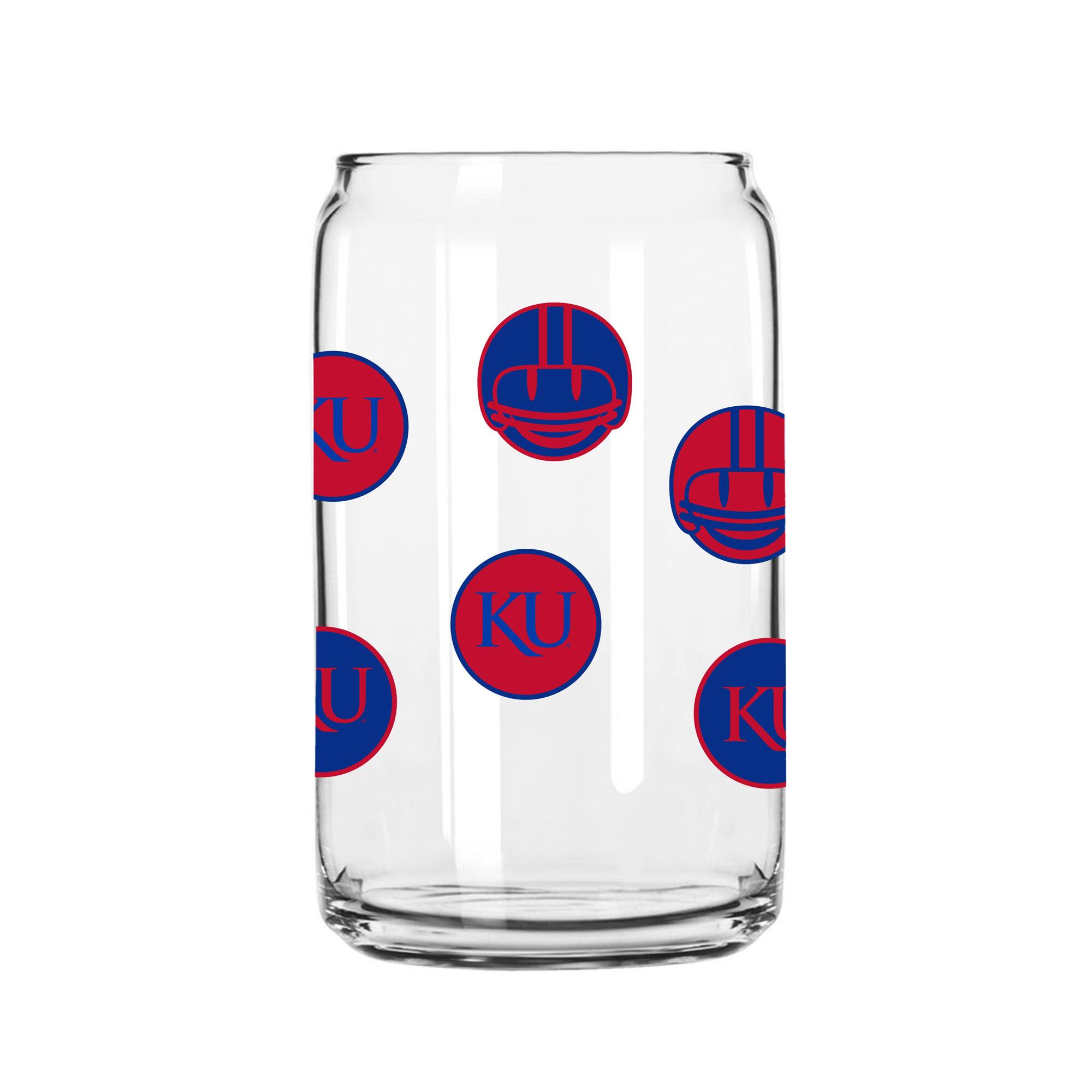 Logo Brands Kansas Jayhawks 16oz. Smiley Can Glass Multicolor 4931021 ...