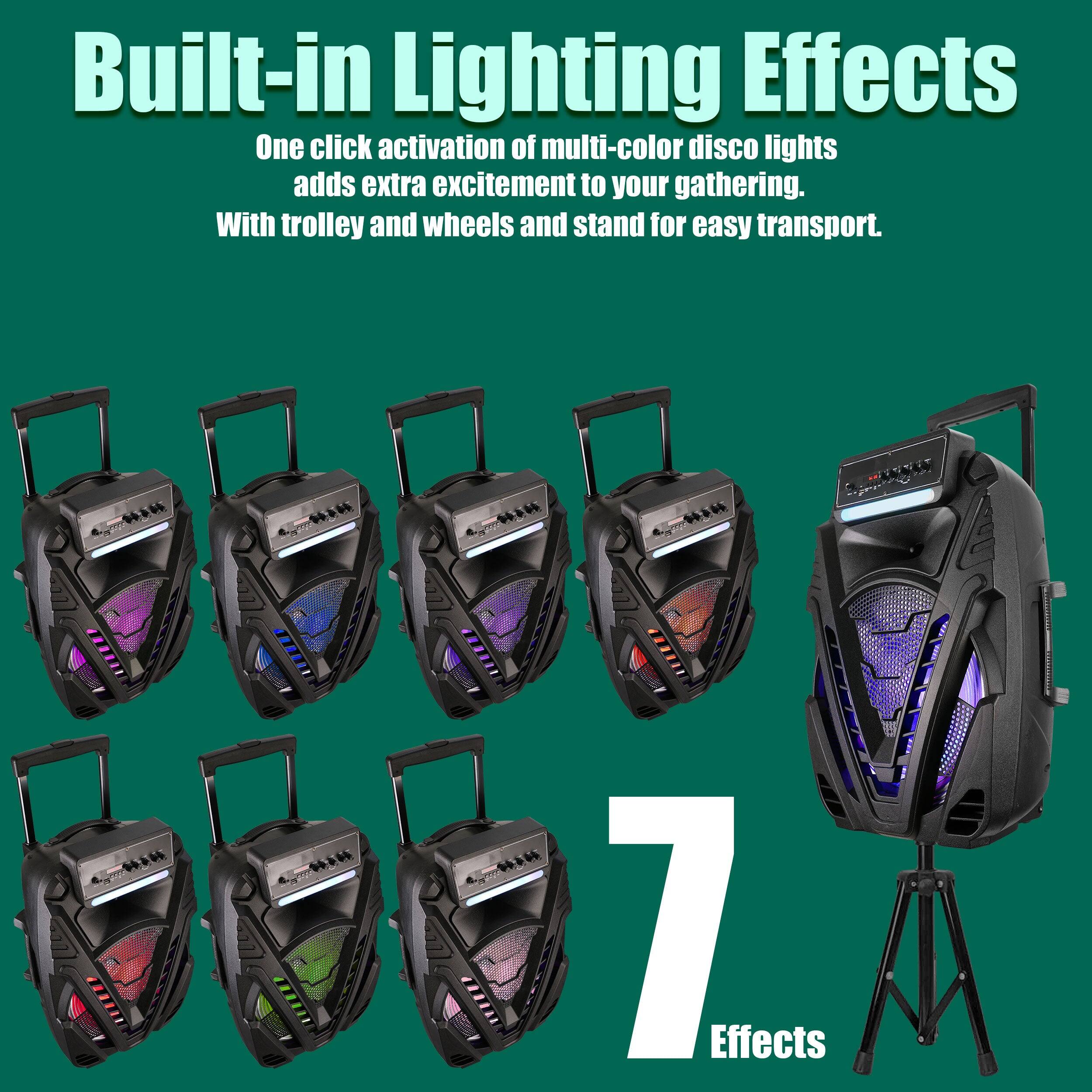 TopTech SPARK 15 15" Bluetooth Speaker with Rechargeable Battery ...