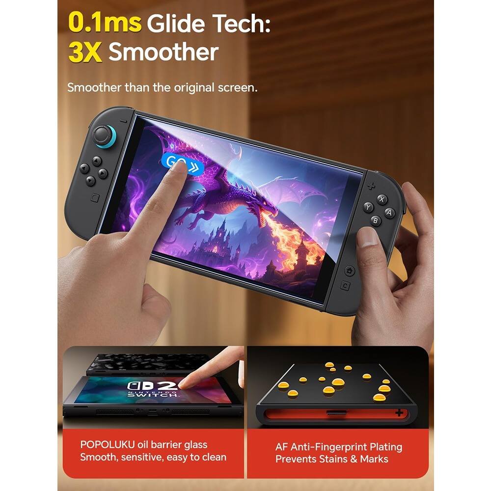 PARKER SLATER 2 Pack Screen Protector for Nintendo Switch 2 2025, 9H ...