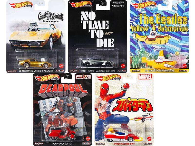 "Retro Entertainment 2021" 5 piece Set Diecast Model Cars by Hot Wheels ...
