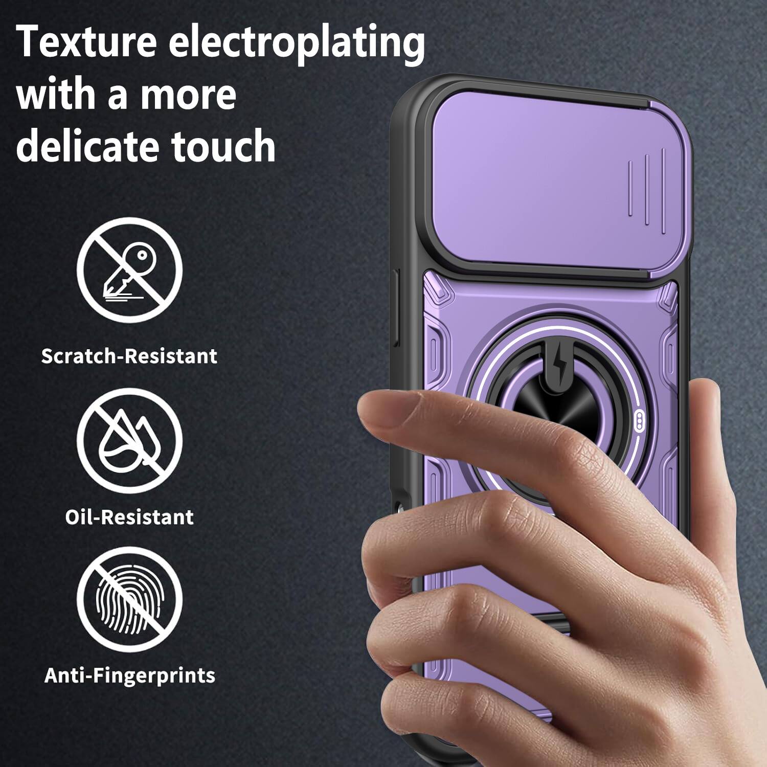 Dteck Shockproof Case for Apple iPhone 16 Pro Max with Slide Lens ...