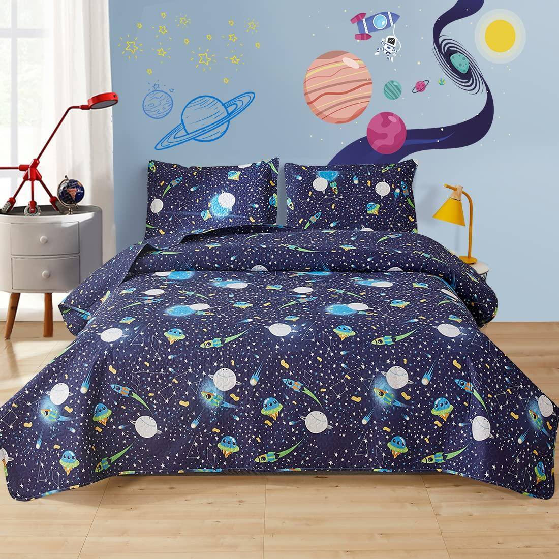 Paradigms Interiors - 3 Piece Space Quilt Summer Bedspreads Size Planet ...