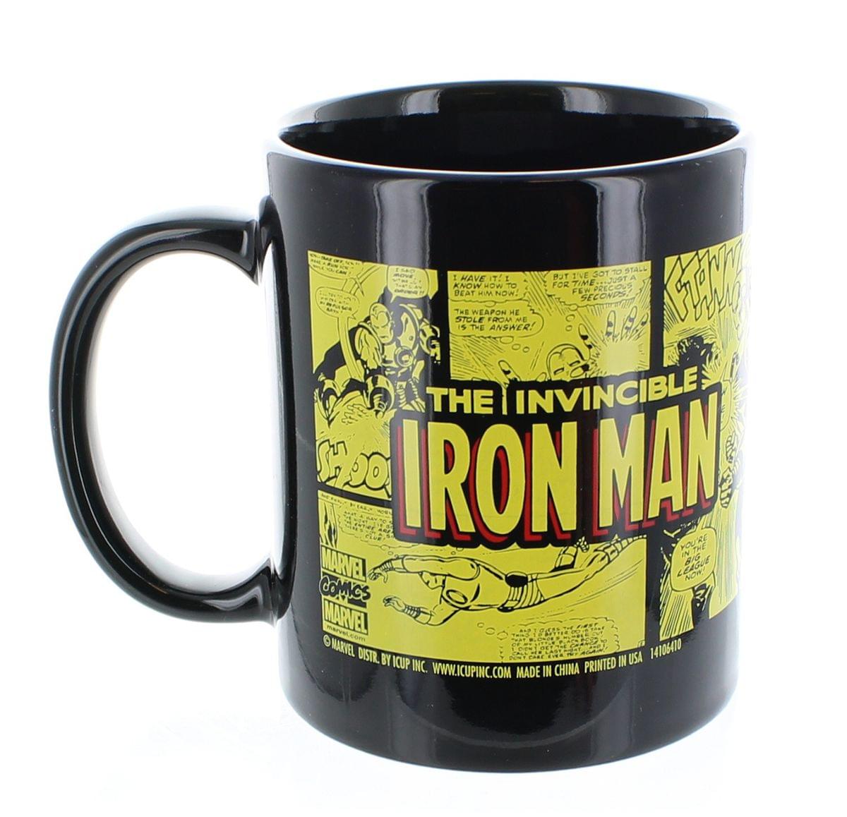 Marvel The Invincible Iron Man Comic Wrap 11 oz Ceramic Mug Black/Red ...