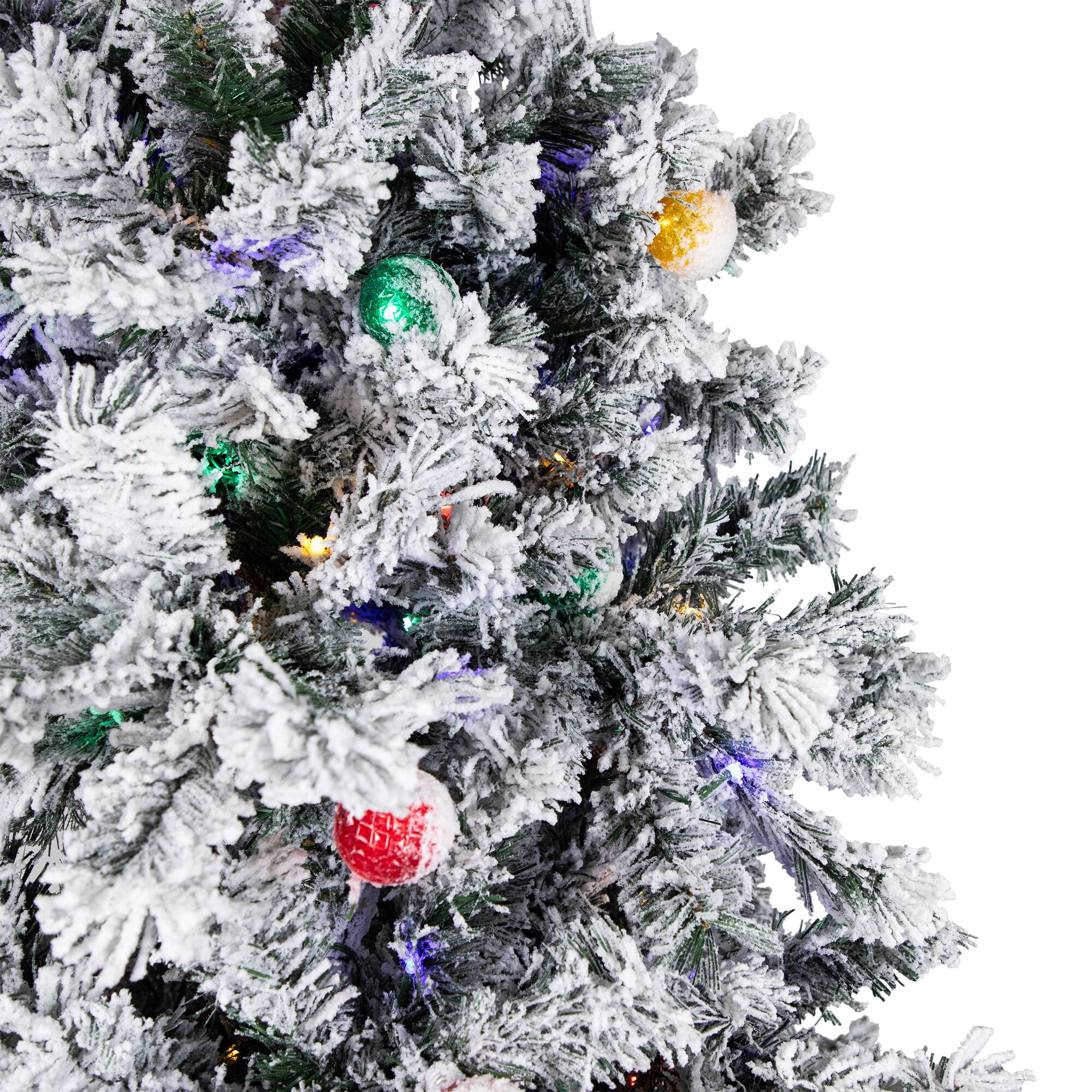 Northlight Pre Lit Full Flocked Glacier Pine Artificial Christmas Tree ...