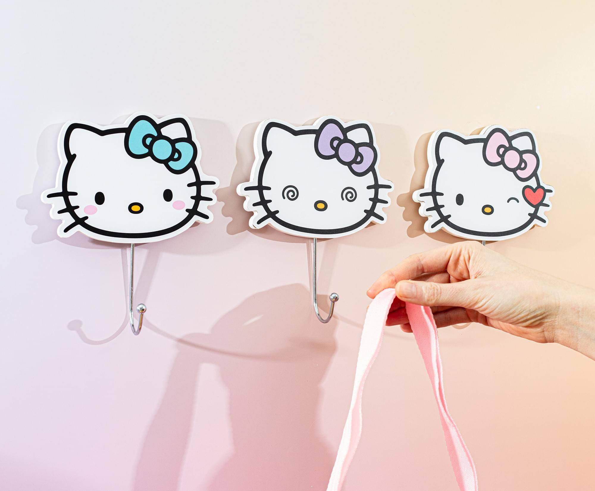 Silver Buffalo Sanrio Hello Kitty "Pretty Bows" Die Cut Wall Hooks Coat ...